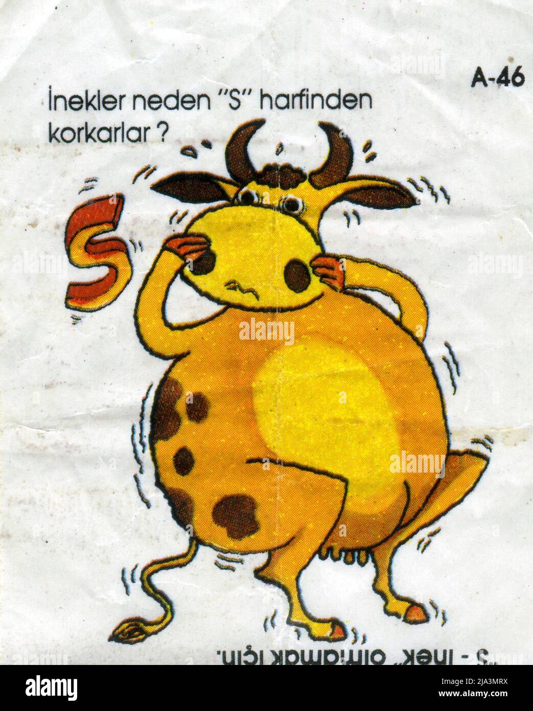 Turkish chewing gum insert. Cartoon. 1980s Stock Photo - Alamy