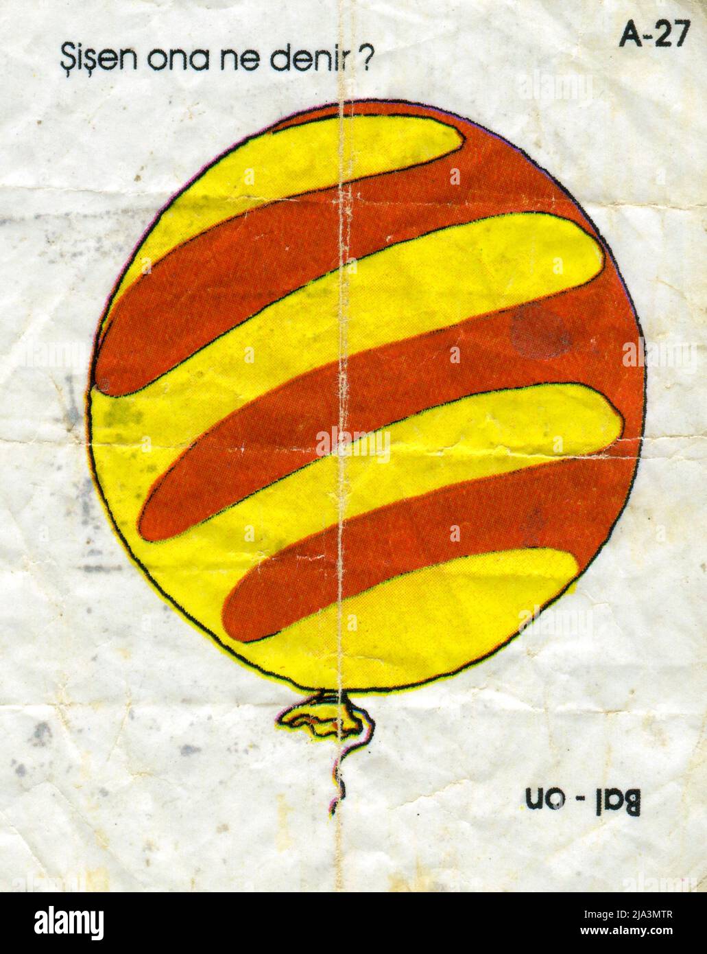 Turkish chewing gum insert. Cartoon. 1980s Stock Photo - Alamy