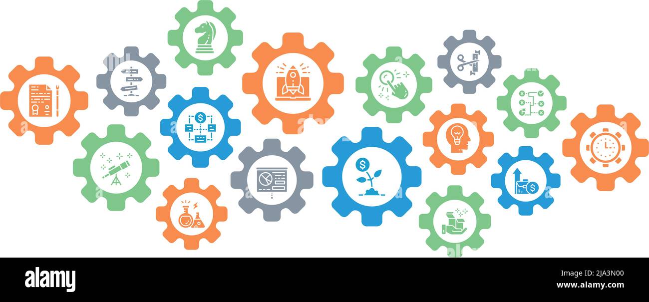 Start up vector banner design concept. Time management, idea generation ...