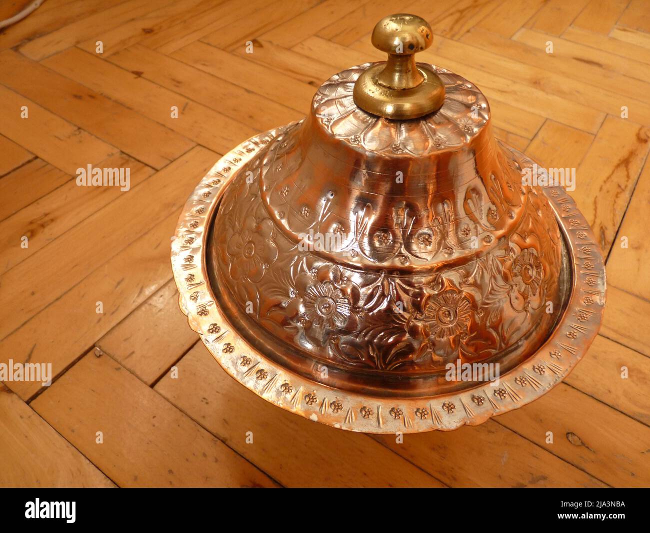 Turkish authentic, local metal dinner plate Stock Photo - Alamy