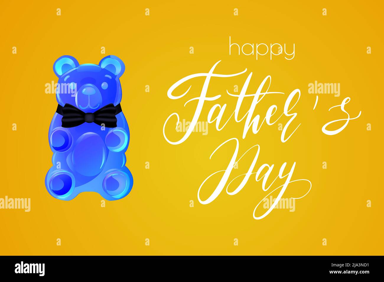 Happy Fathers Day Greeting Card Template. Cute Gummy Bear Best Dad Ever ...