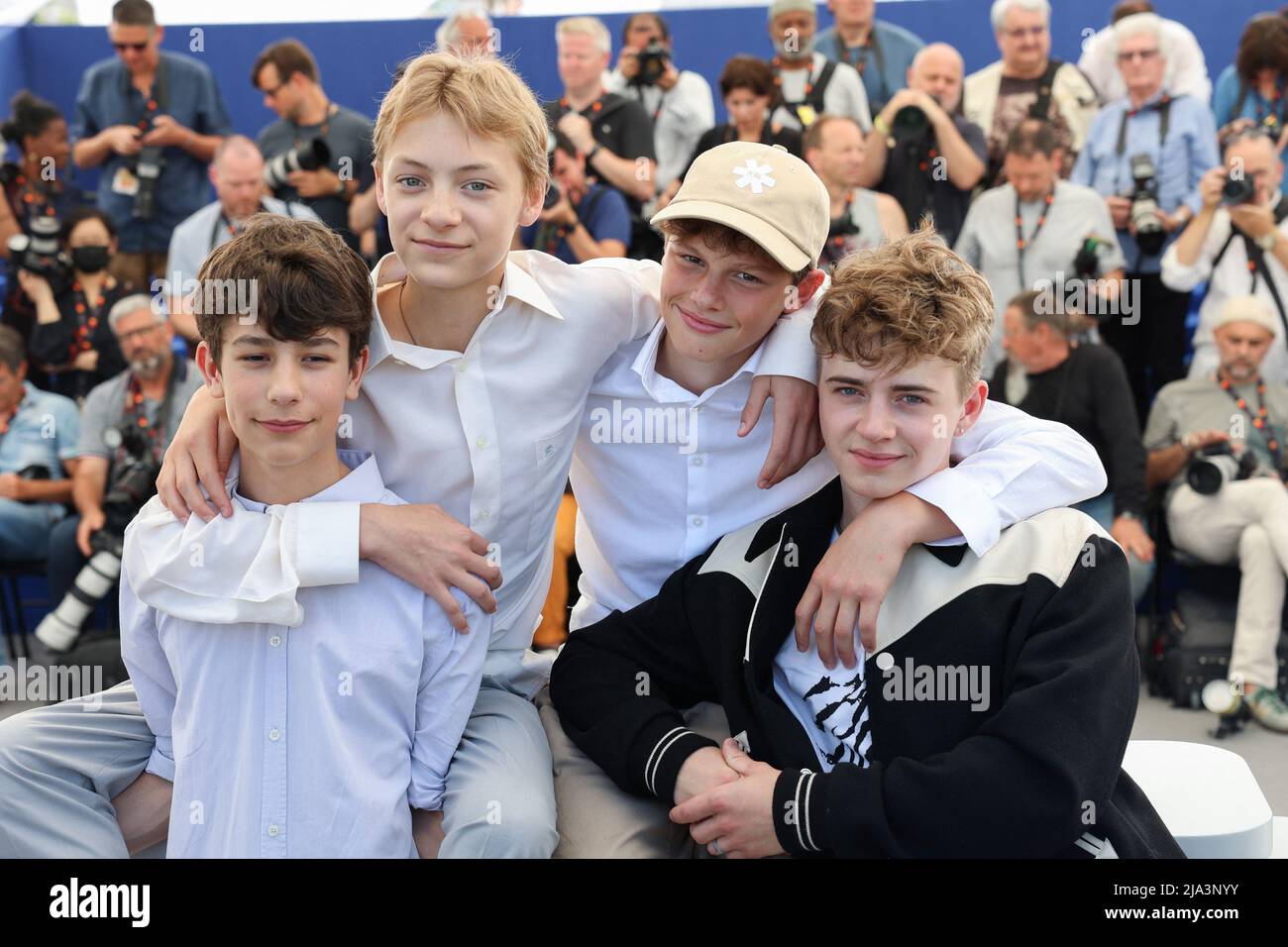 Cannes, France. May 27, 2022, Gustav De Waele, Eden Dambrine, Leon ...