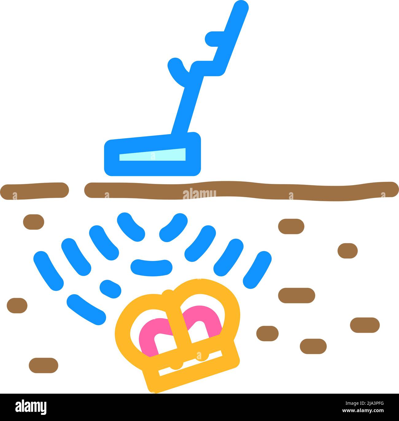 metal detector search color icon vector illustration Stock Vector Image ...
