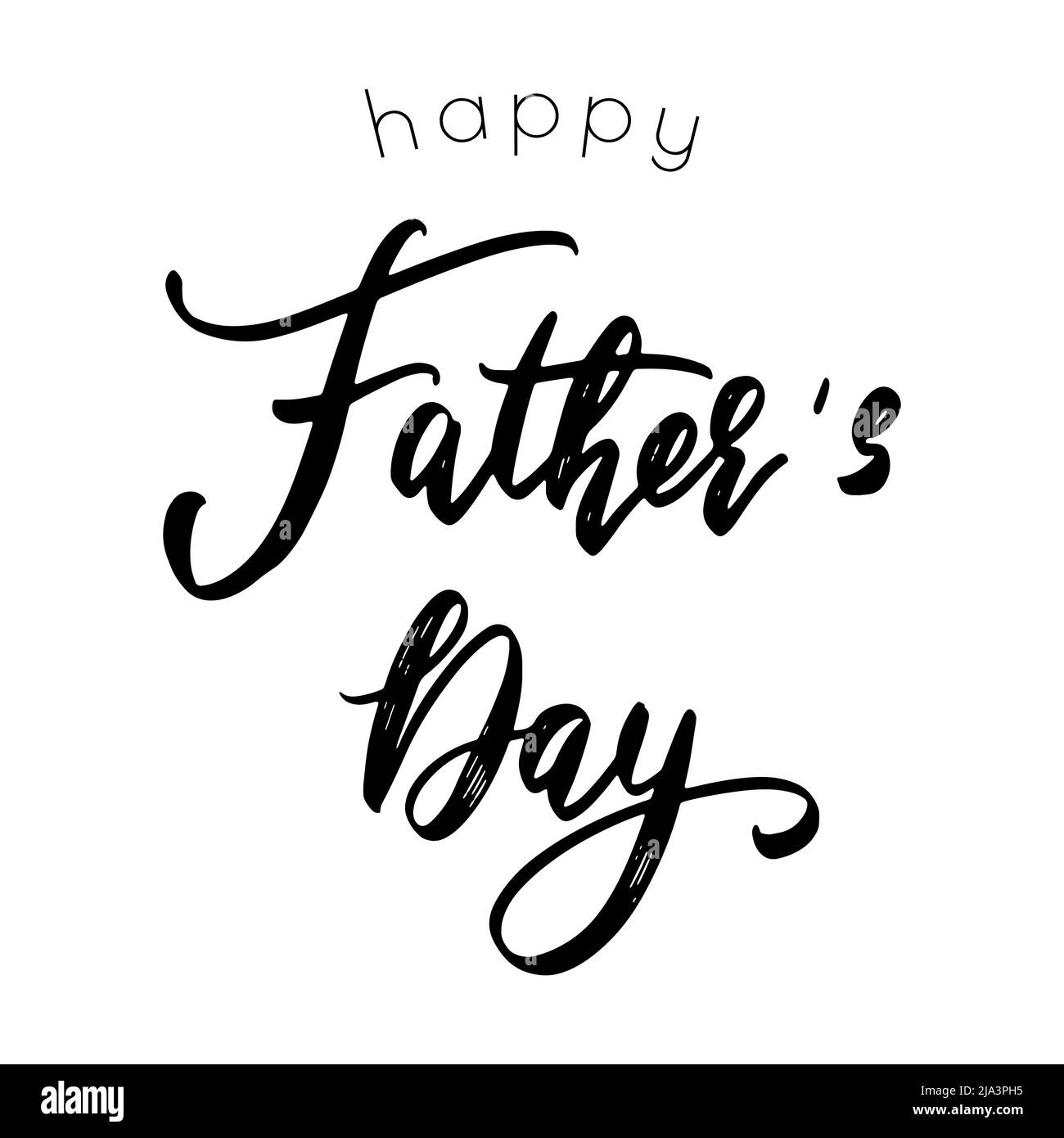 Happy Fathers Day Hand Drawn Lettering. Best Dad Ever Typographic ...