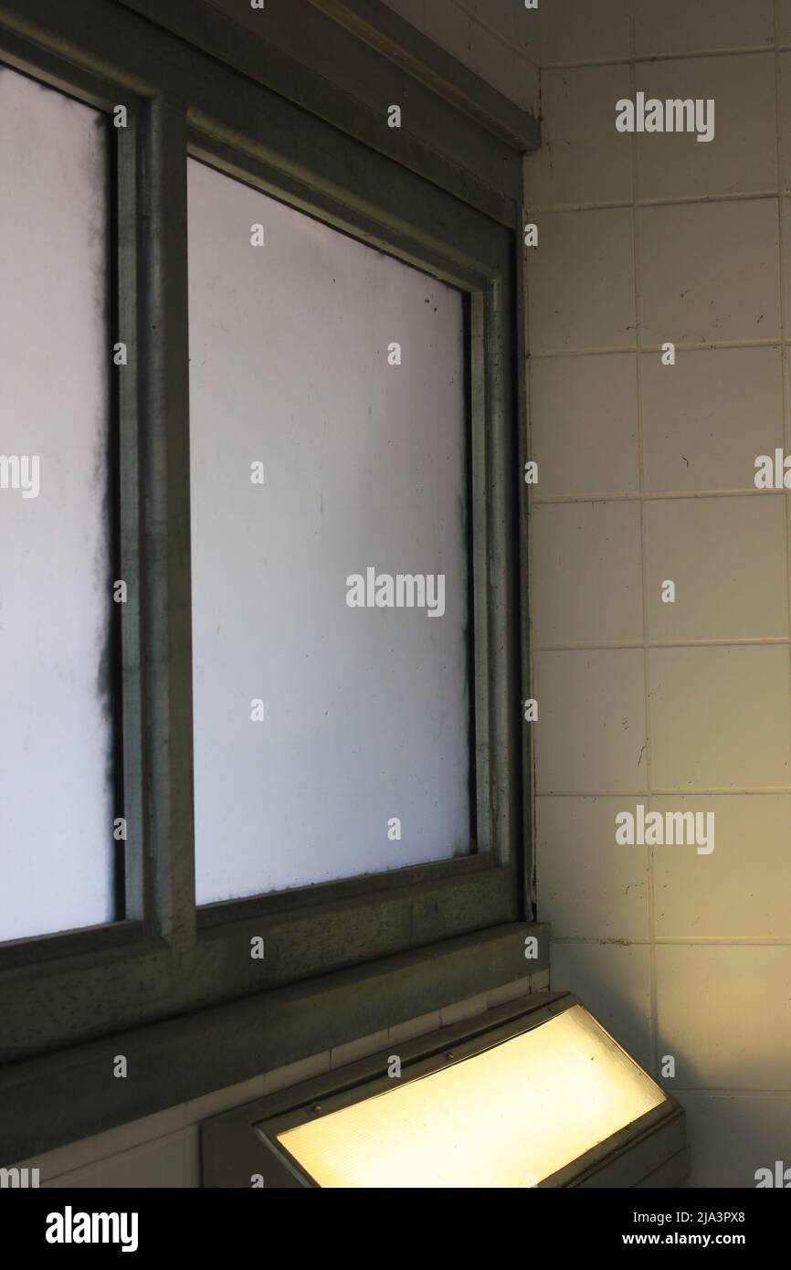 Industrial window with a translucent coating Stock Photo - Alamy