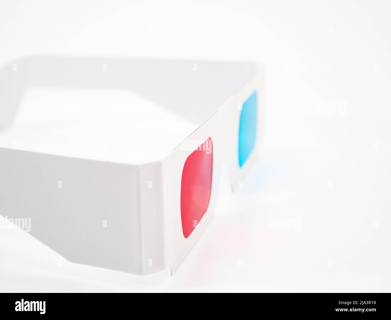 Red and blue paper glasses for viewing 3D movies and images Stock Photo ...
