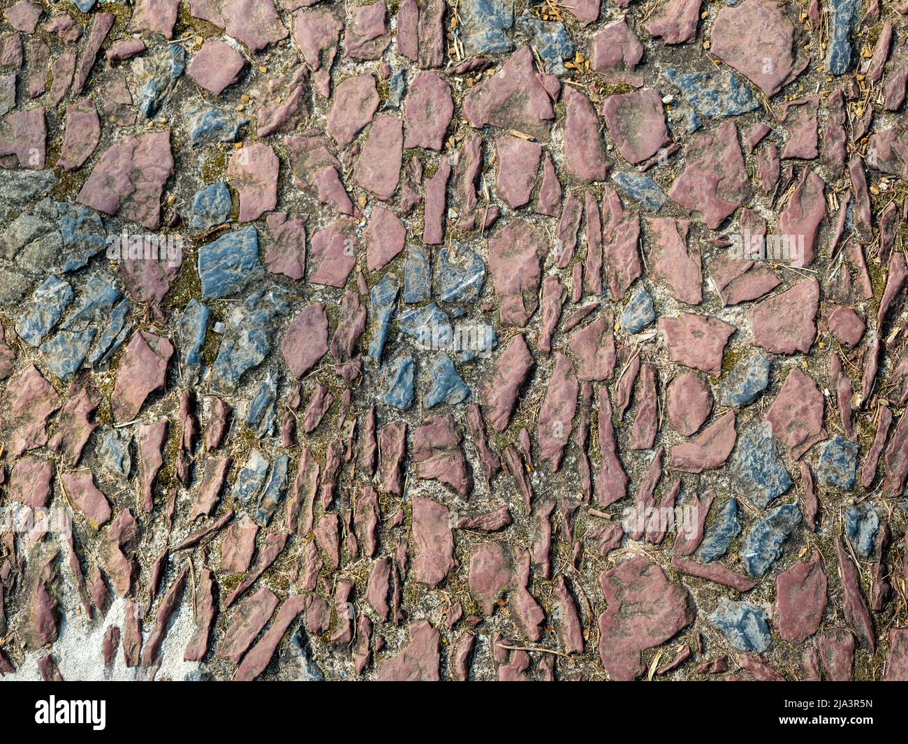 Pavement lined with different stones Stock Photo - Alamy