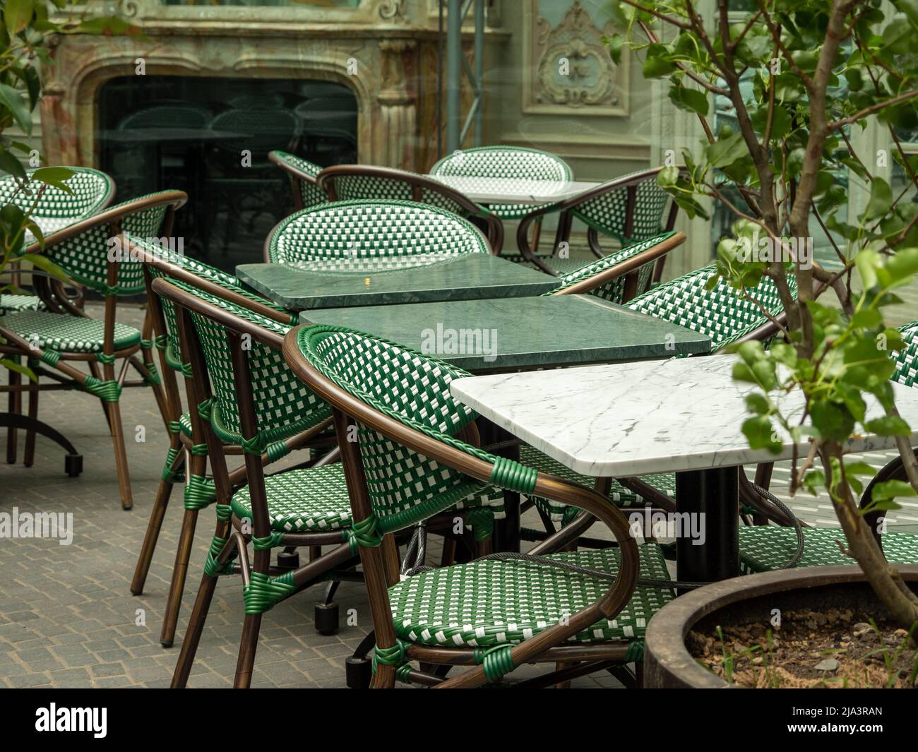 European tables at the cafe Stock Photo - Alamy