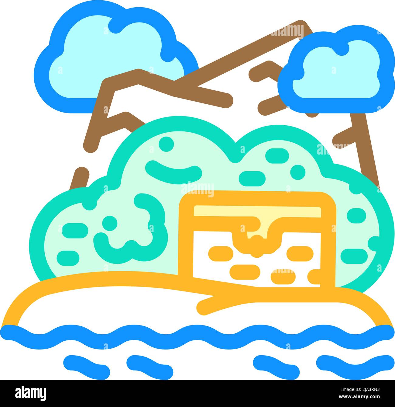 treasure island color icon vector illustration Stock Vector Image & Art ...