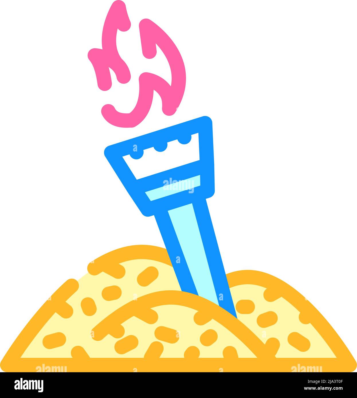 torch in gold pile color icon vector illustration Stock Vector Image ...