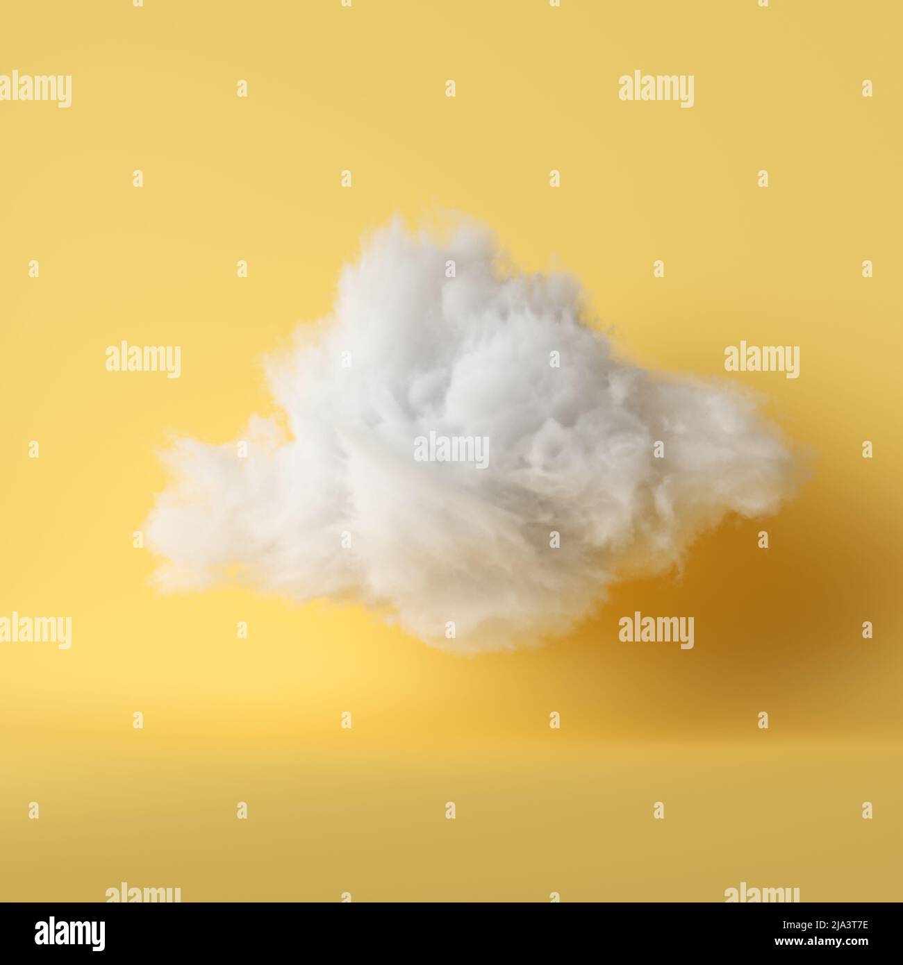 3d render, white fluffy cloud levitating inside the studio. Object ...