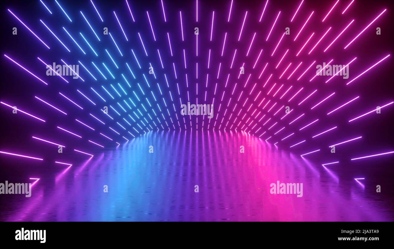 3d render, abstract neon background, empty performance stage ...