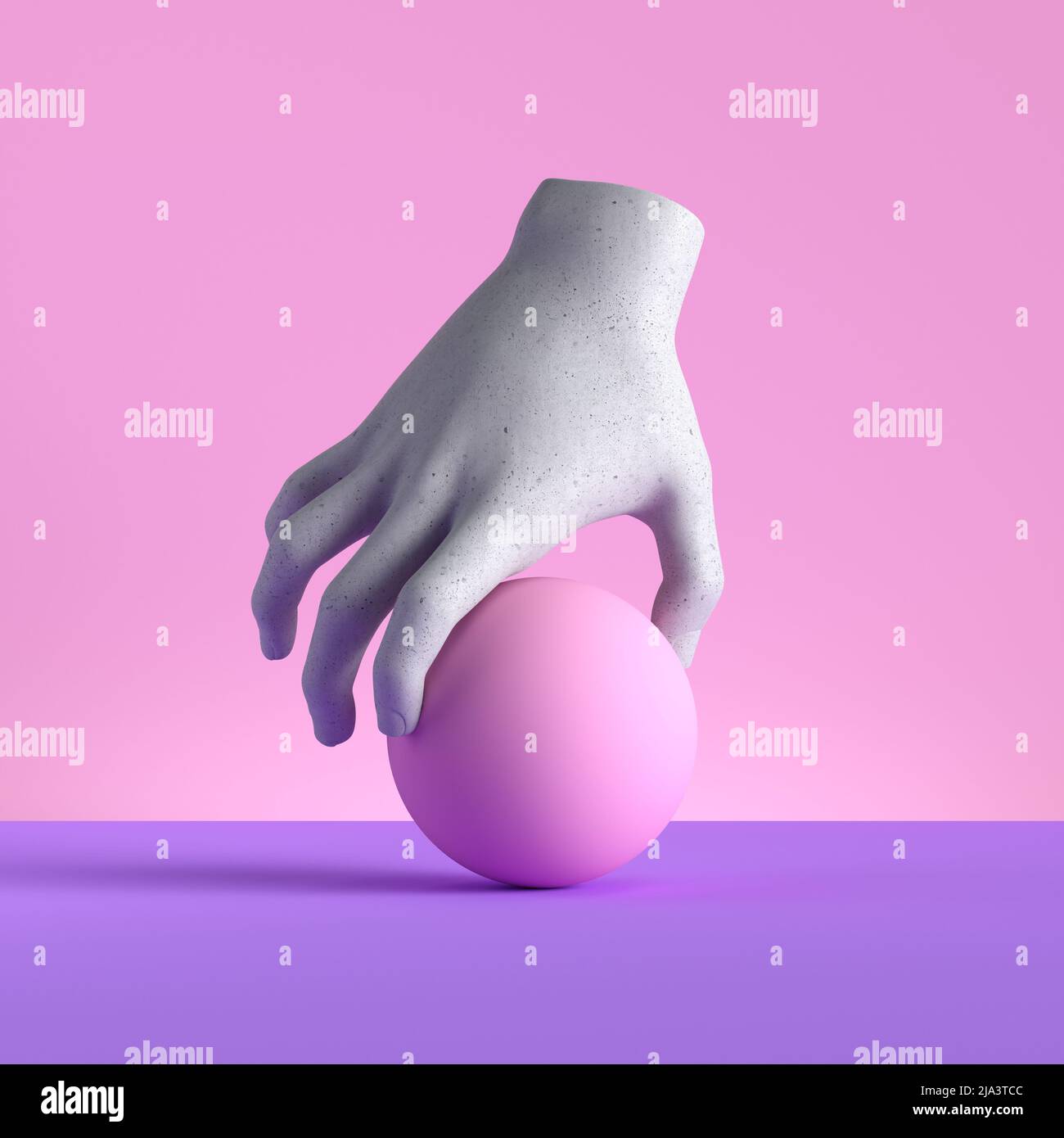 3d render, mannequin hand holding ball, gesture, isolated on pink ...