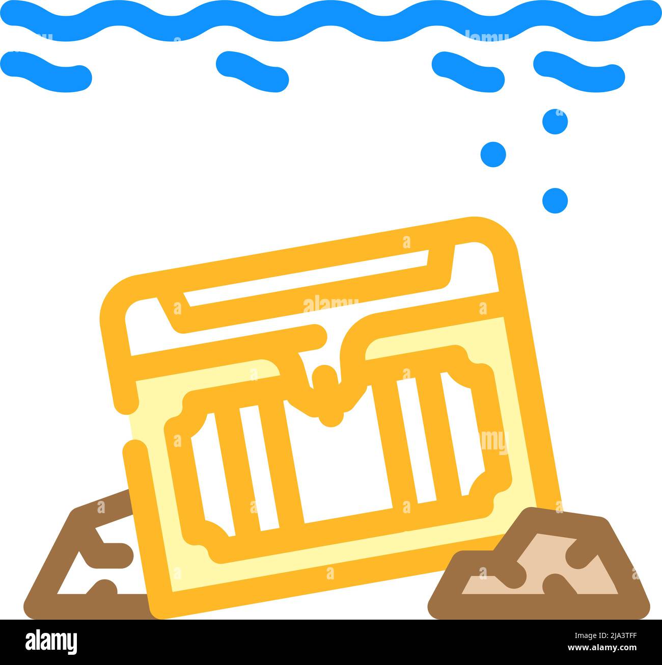 treasures underwater color icon vector illustration Stock Vector Image ...