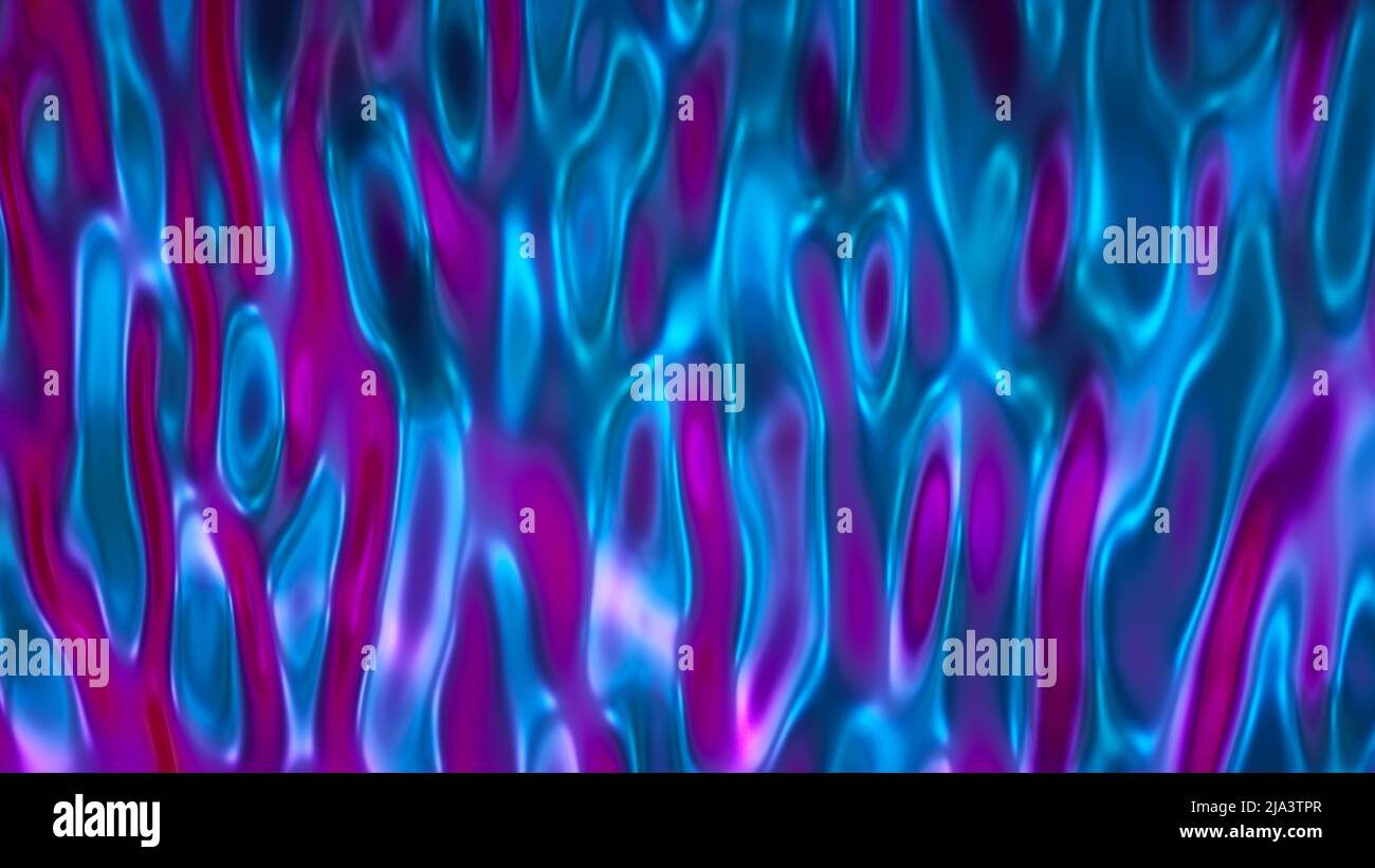 3d render, abstract wavy liquid background, ultraviolet holographic ...
