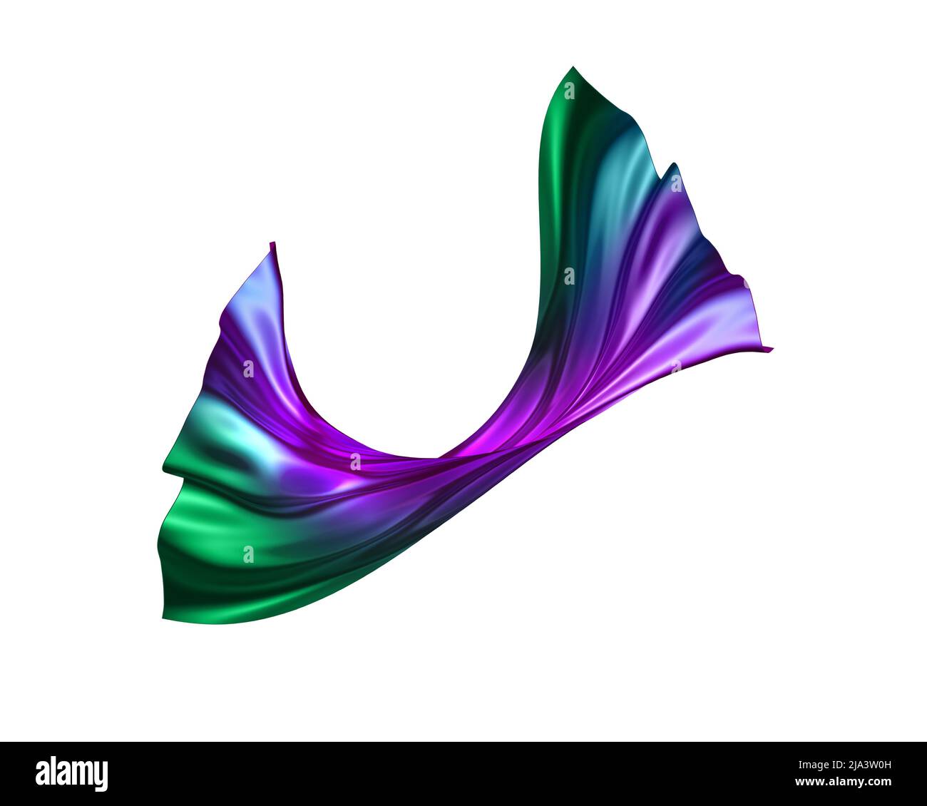 3d render, abstract drapery clip art isolated on white background ...