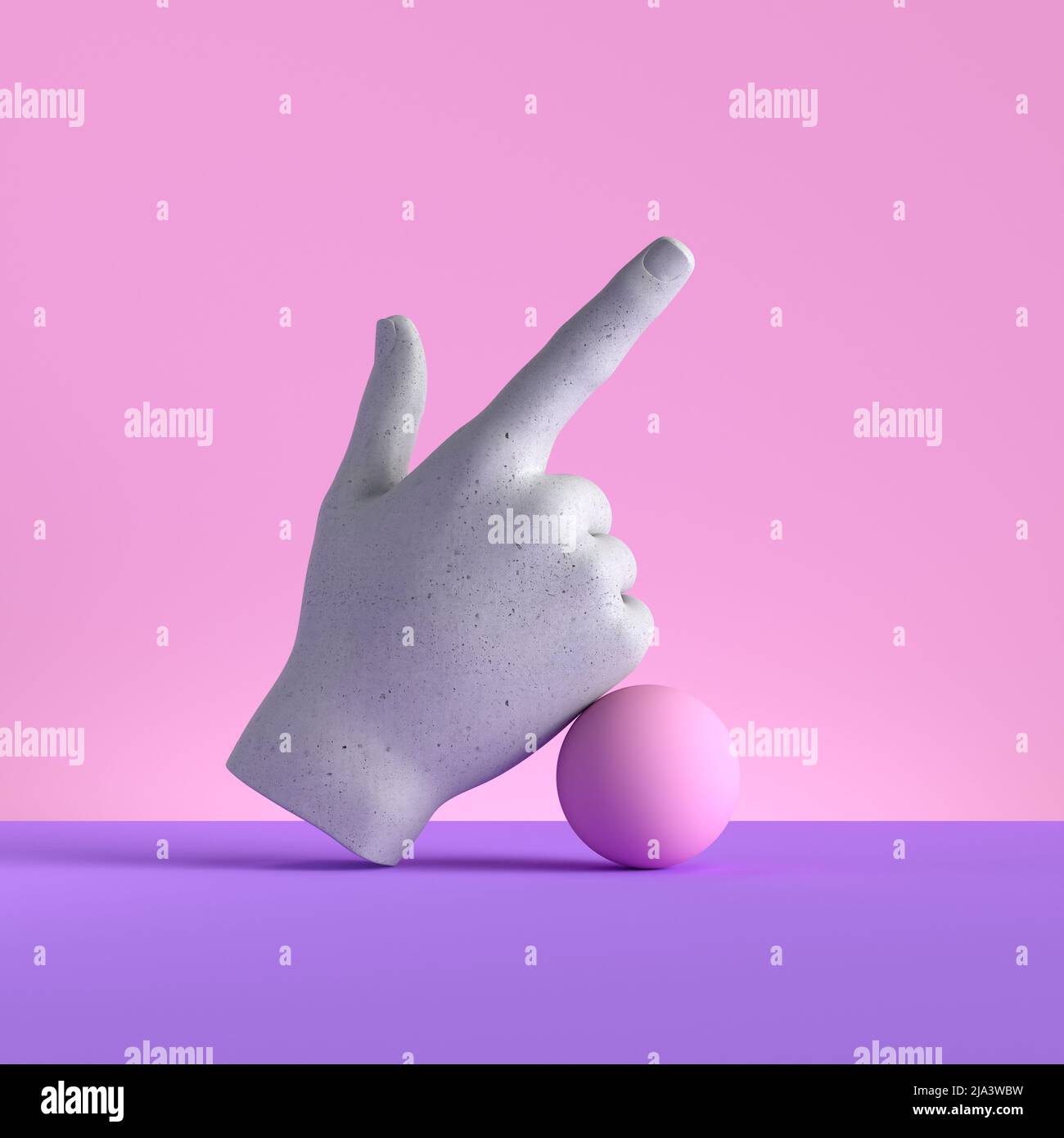 3d render, mannequin hand and ball, finger pointing up, direction ...