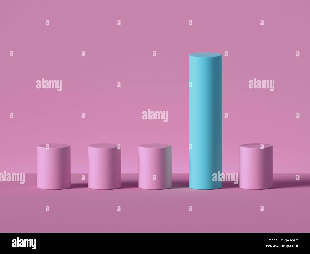 3d Render Abstract Minimal Geometric Background Pink Cylinders Isolated Objects Primitive