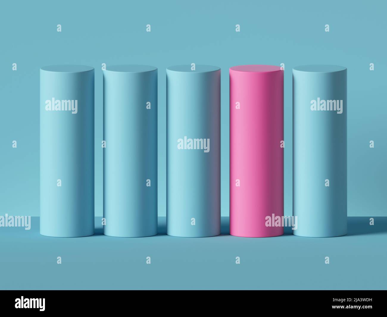 3d render, abstract minimal geometric background. One pink cylinder ...