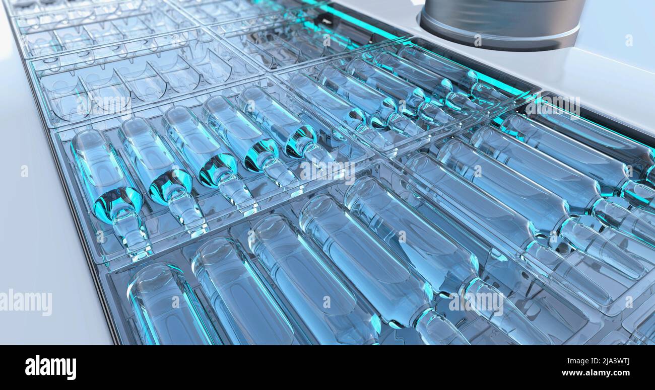 Cardboard automatic factory packaging machine 3D Stock Photo - Alamy