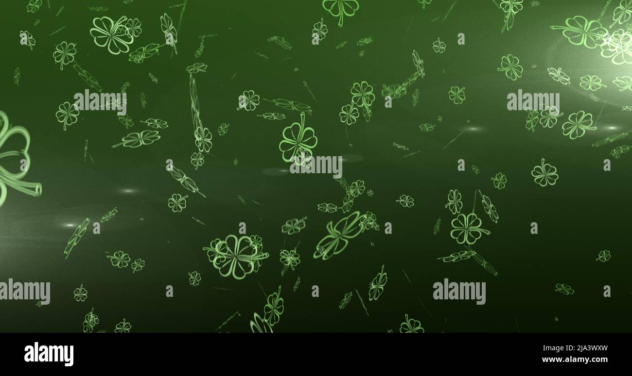 Image multiple floating green shamrocks Stock Photo - Alamy