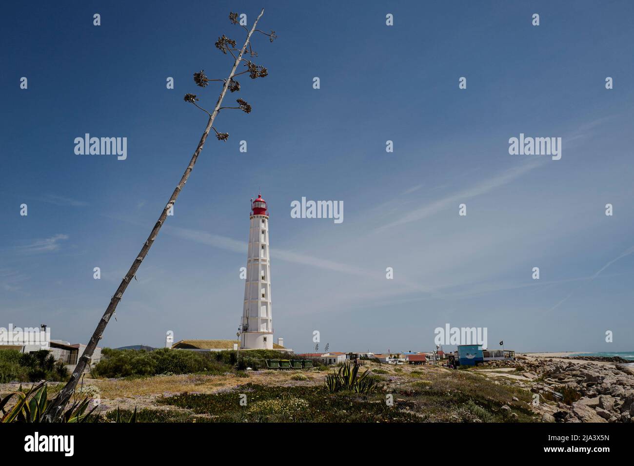 Culatra Island, OLHAO, Algarve, Portugal : Landscape with a lighthouse ...