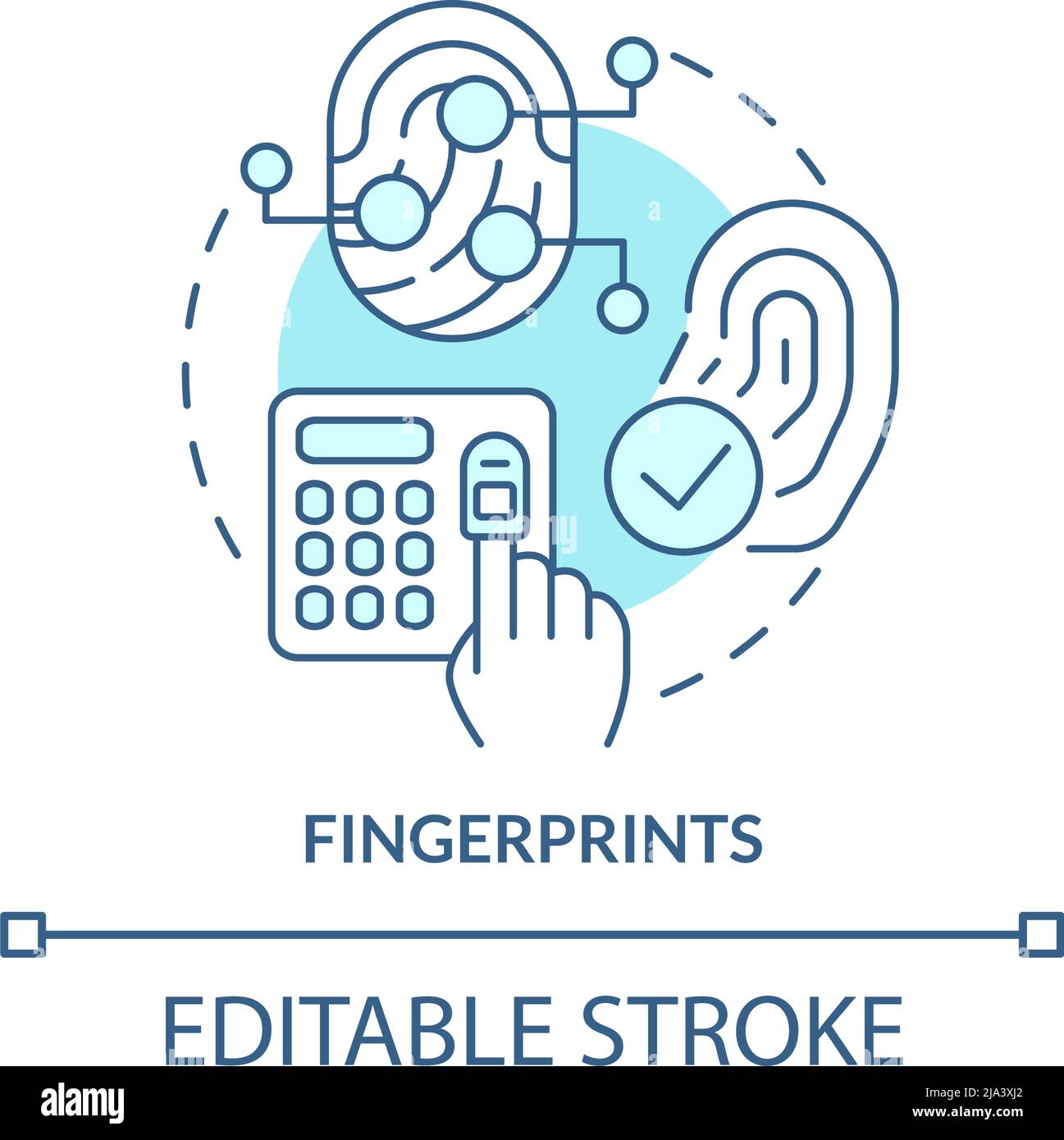 Fingerprint icon editable outline Stock Vector Images - Alamy