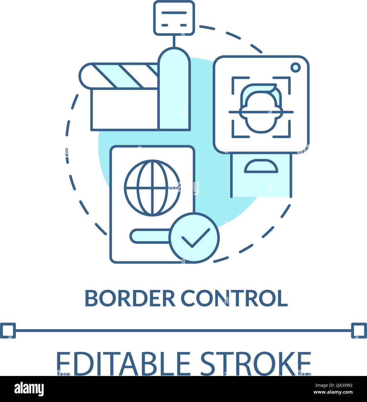 Border control turquoise concept icon Stock Vector Image & Art - Alamy