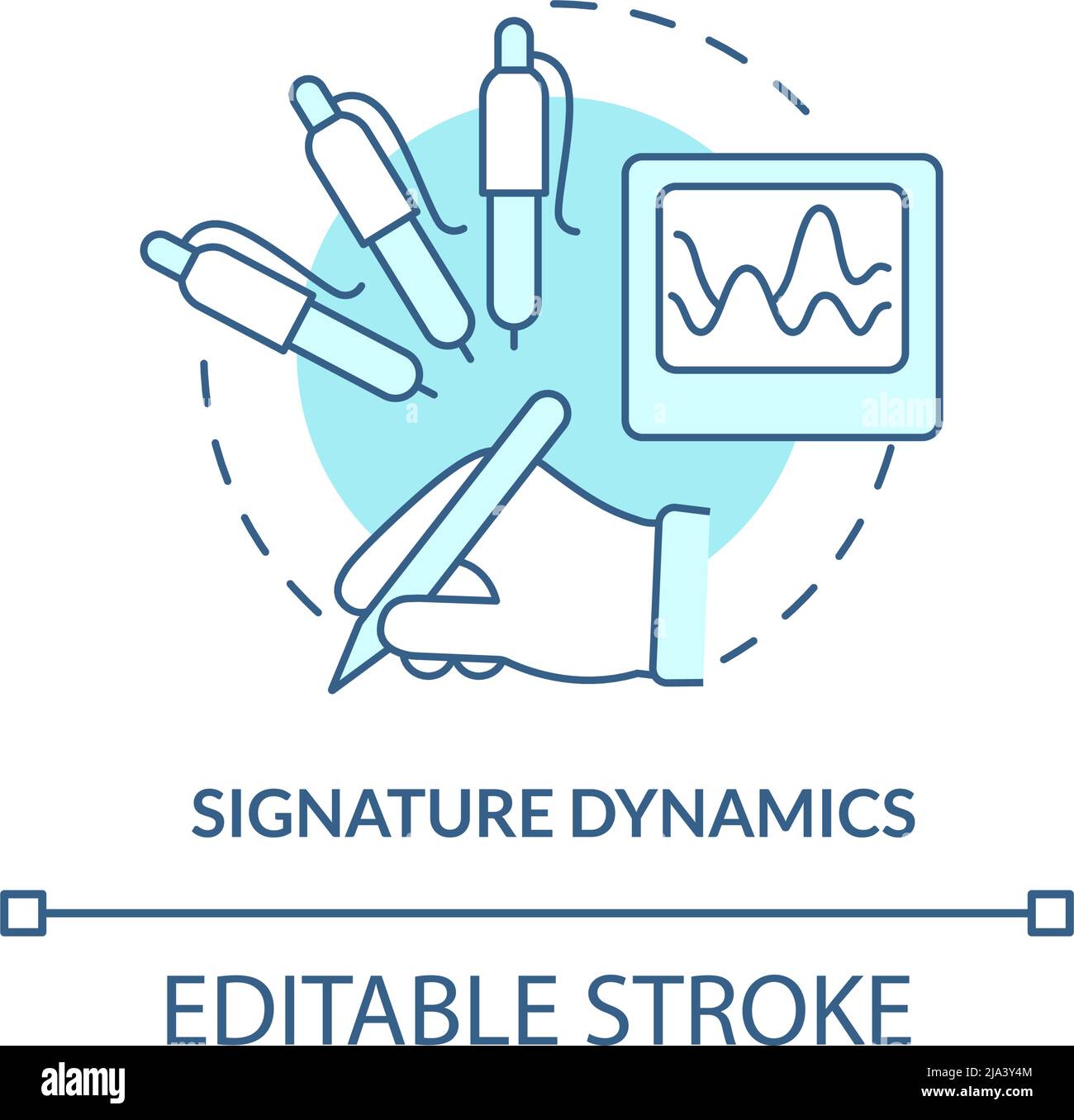 Signature dynamics turquoise concept icon Stock Vector Image & Art - Alamy