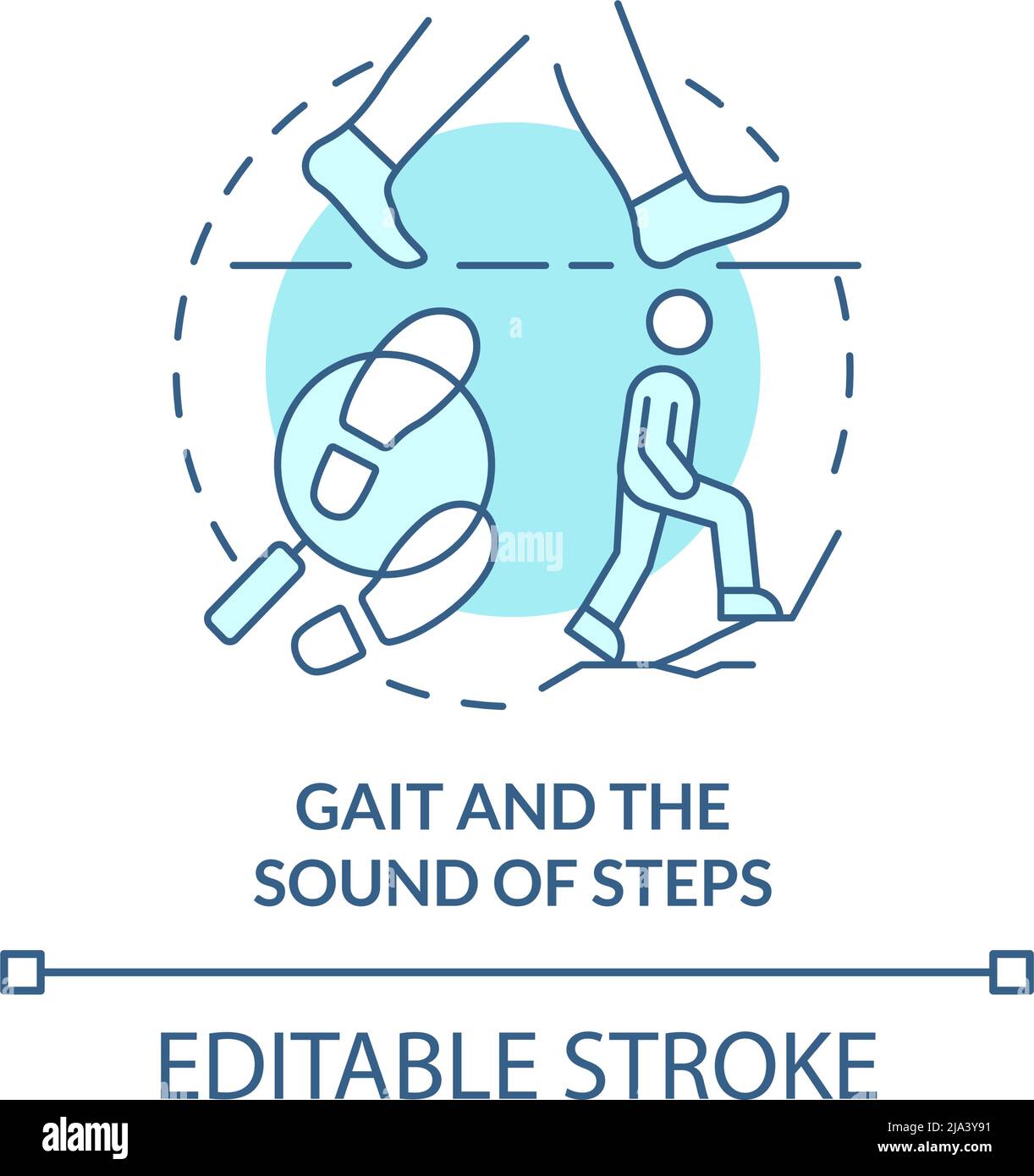 Gait and sound of steps turquoise concept icon Stock Vector Image & Art ...