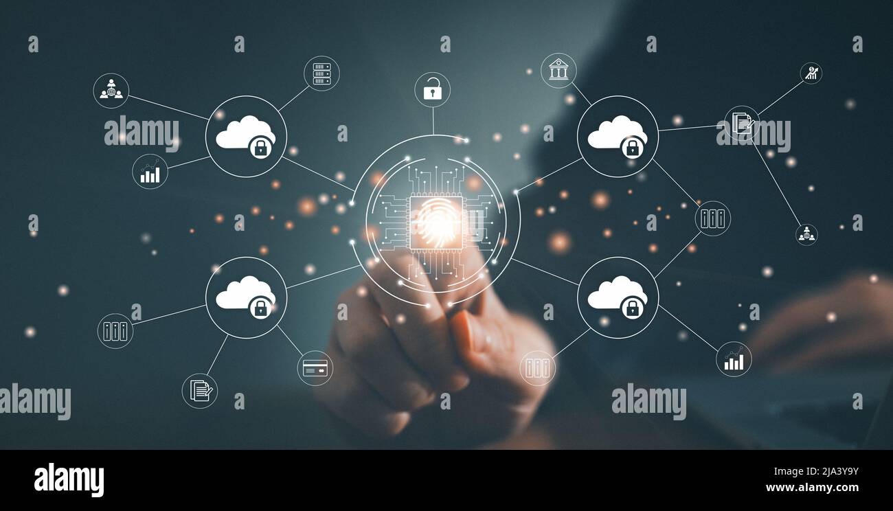 Finger print security cloud hi-res stock photography and images - Alamy