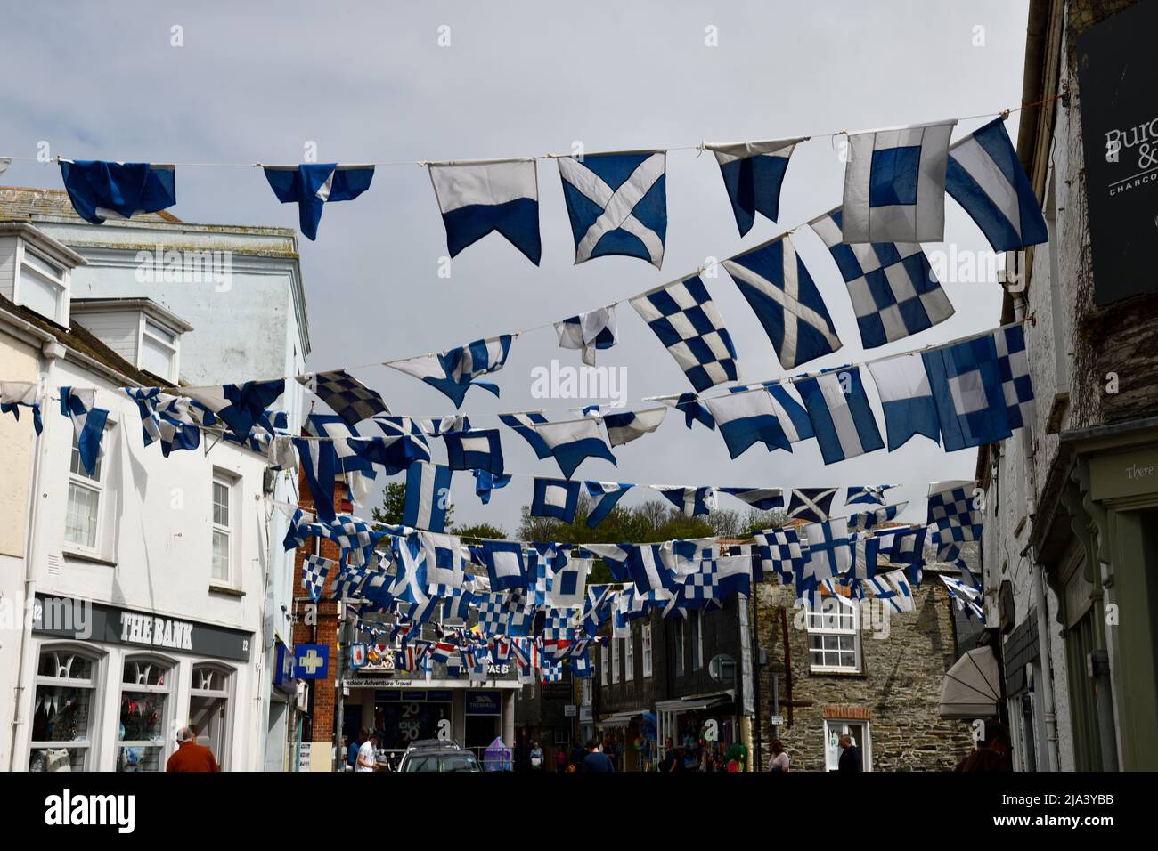 Flags after the Mayday Celebrations Padstow Cornwall England uk Stock ...