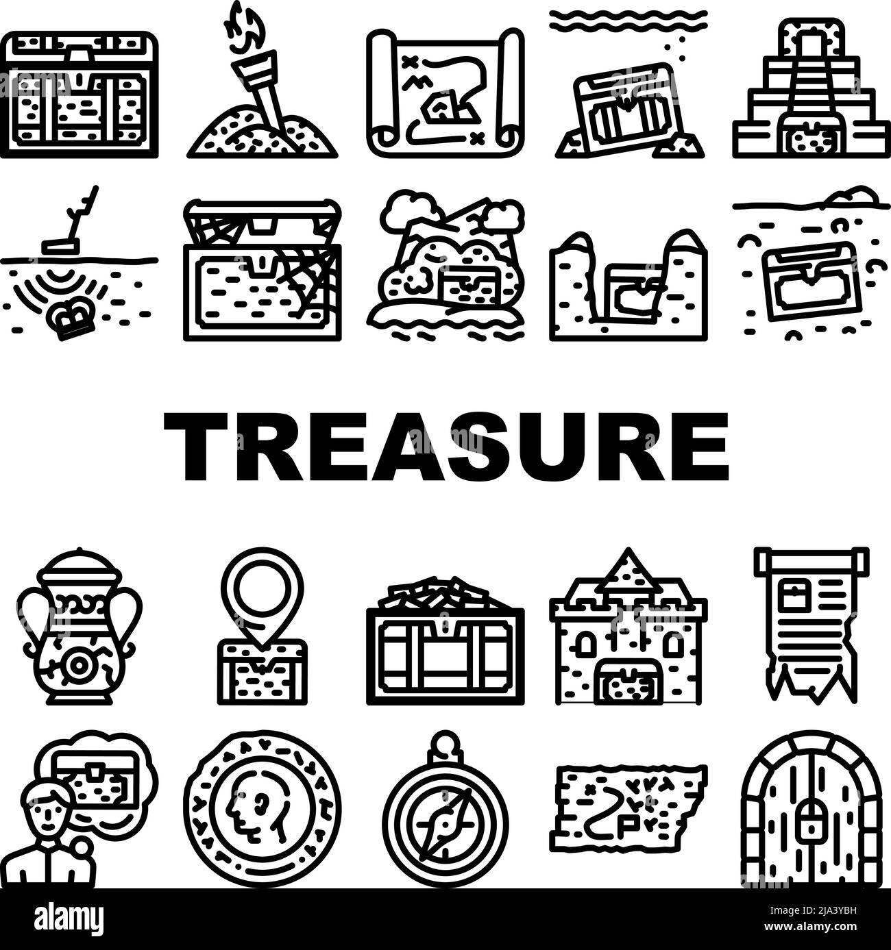 Treasure Precious And Antique Icons Set Vector Stock Vector Image & Art ...