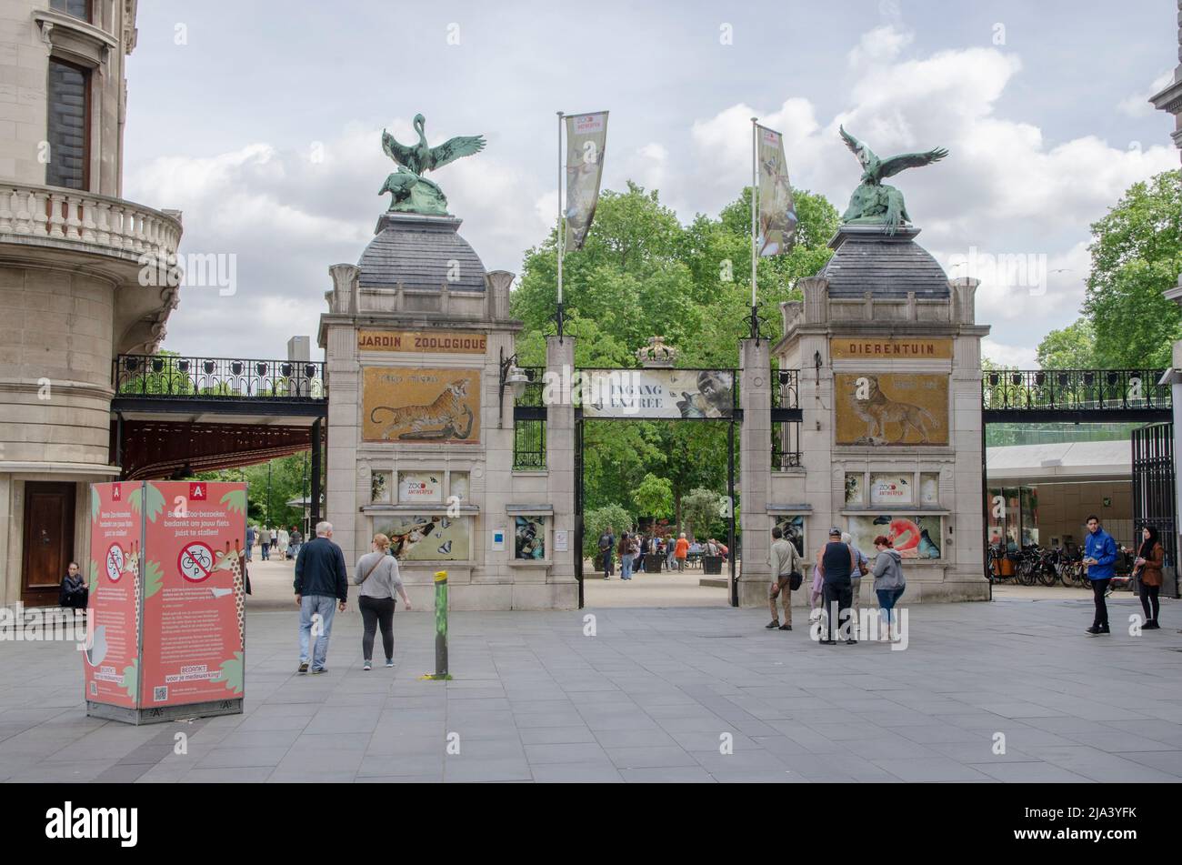 Antwerp May 2022: Antwerp Zoo is located on the Koningin Astridplein in ...