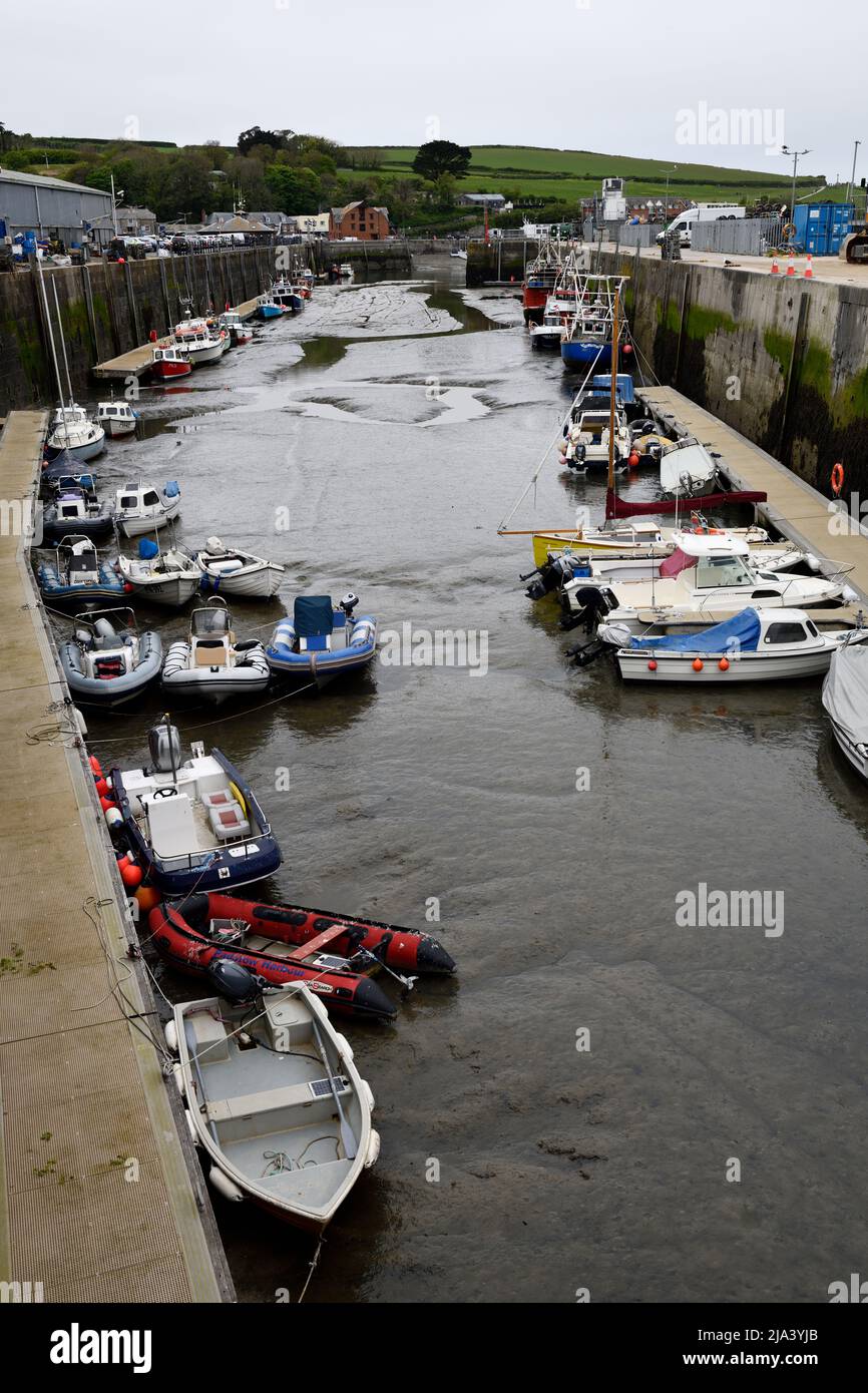 Padstow Harbour with the tide out Cornwall England uk Stock Photo - Alamy