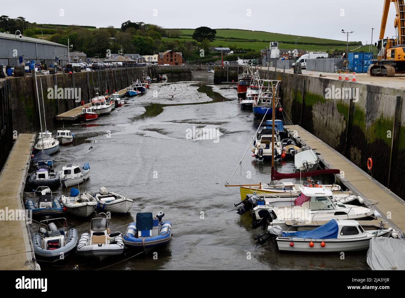 Padstow Harbour with the tide out Cornwall England uk Stock Photo - Alamy