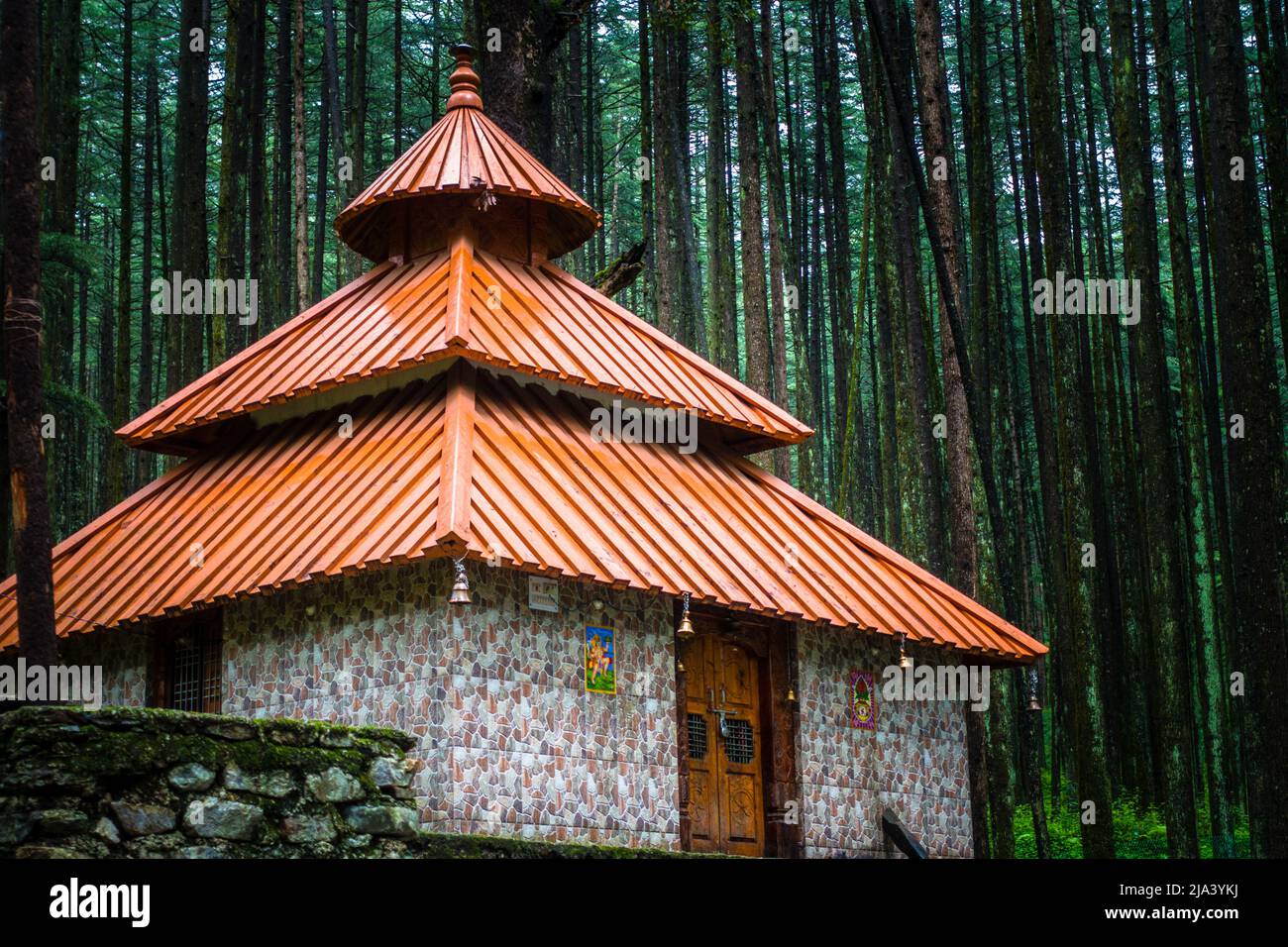 july 21st 2021 Uttarakhand. A beautiful temple amidst deodar forest ...