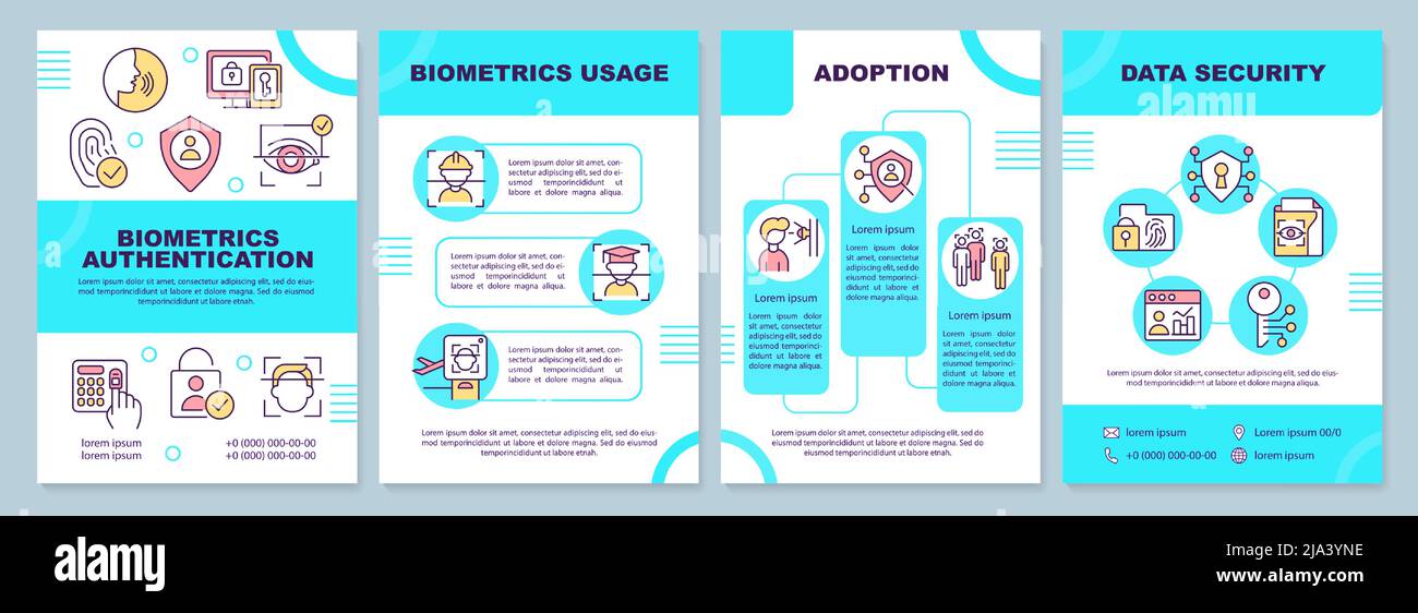 Biometrics blue brochure template Stock Vector Image & Art - Alamy