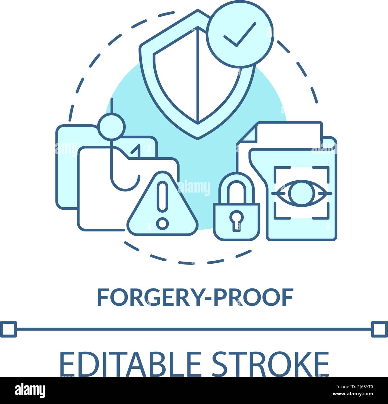 Forgery-proof turquoise concept icon Stock Vector Image & Art - Alamy