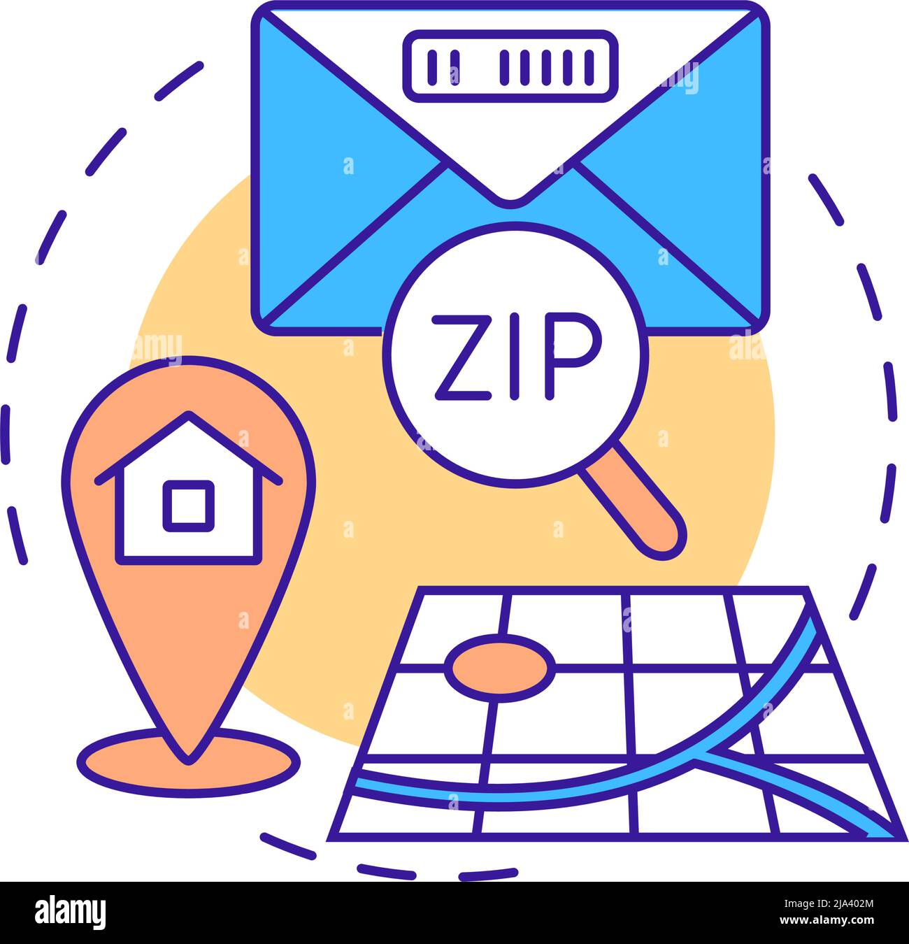 Residence place postal address concept icon for light theme Stock ...