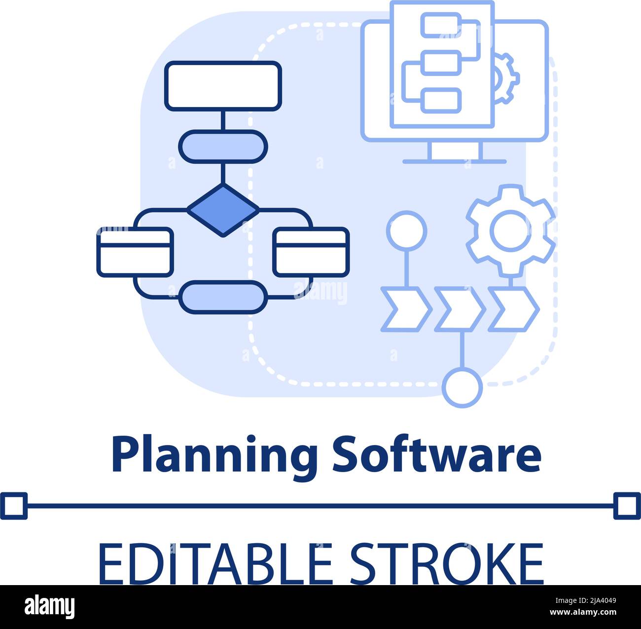 Planning software light blue concept icon Stock Vector Image & Art - Alamy