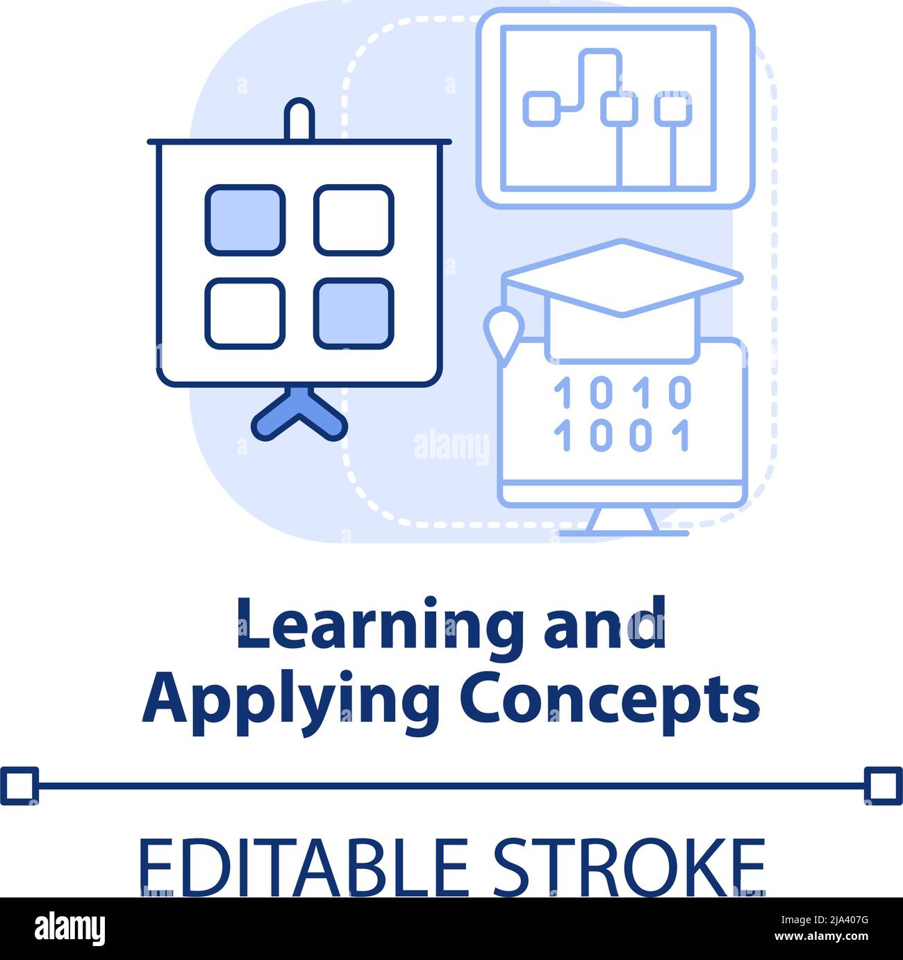 Learn and apply concepts light blue concept icon Stock Vector Image & Art - Alamy