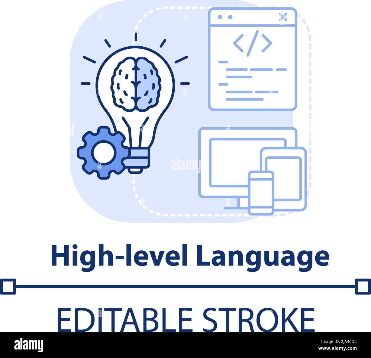 High level language light blue concept icon Stock Vector Image & Art ...