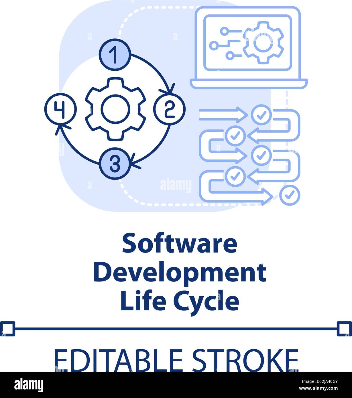 Software development life cycle light blue concept icon Stock Vector Image & Art - Alamy