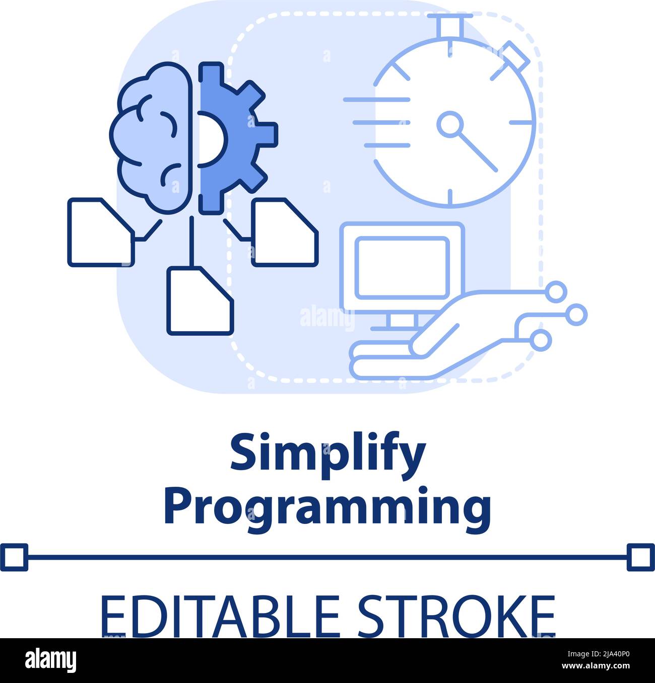 Simplify programming light blue concept icon Stock Vector Image & Art ...