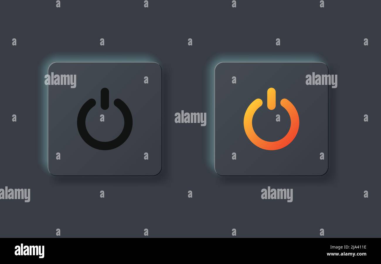 On and off buttons in flat style. Toggle switch vector illustration on isolated background ...