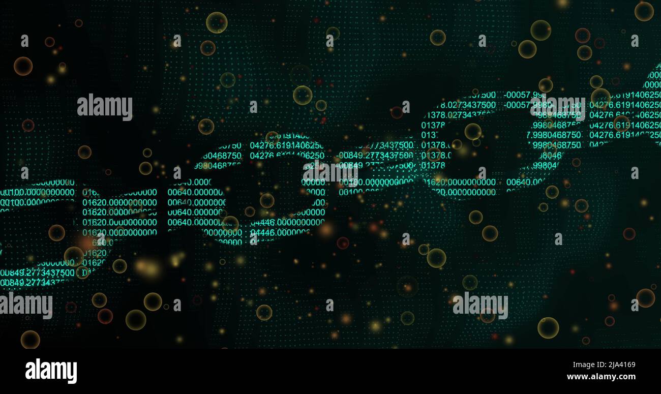 Image of block chain over black background with circles Stock Photo - Alamy
