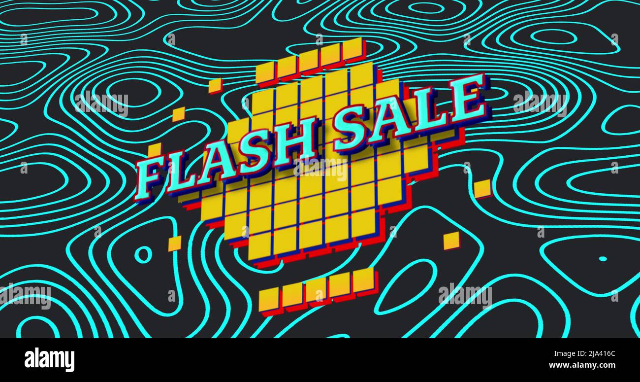 Image of flash sale over black background with green waves Stock Photo ...