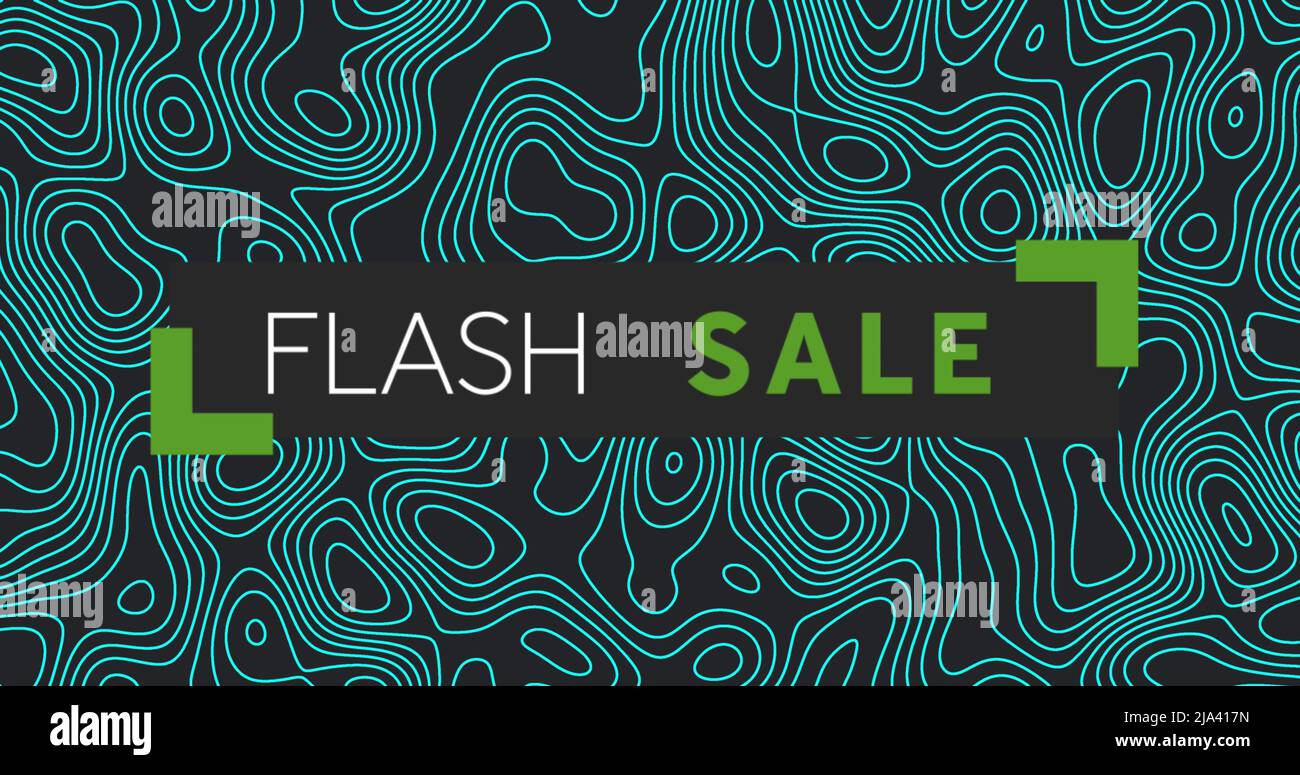 Image of flash sale over black background with green waves Stock Photo ...