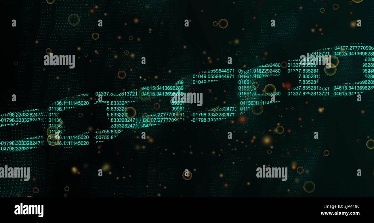 Image of block chain over black background with circles Stock Photo - Alamy